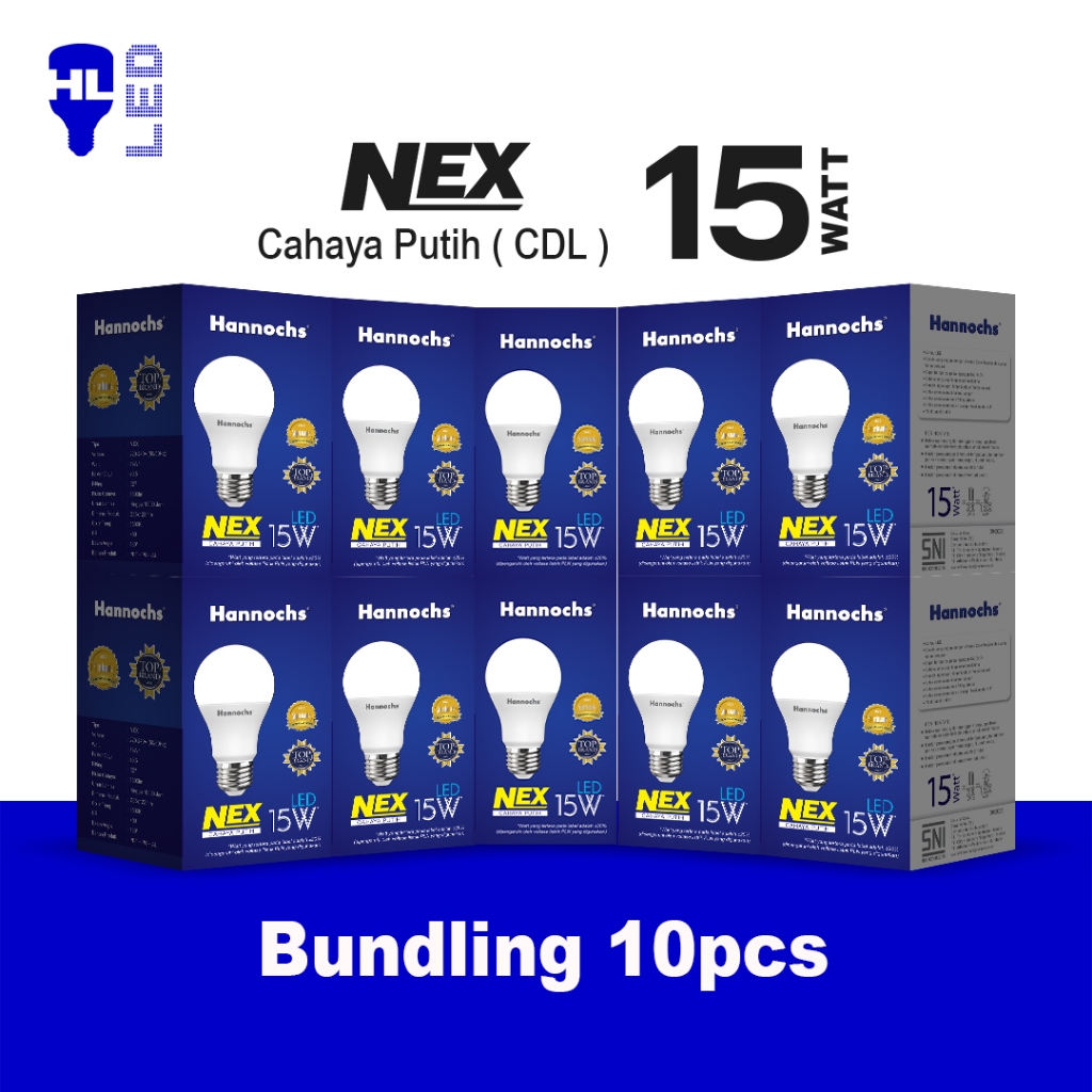 CAHAYA PUTIH Hannochs NEX LED Bulb 15W White Light Package contains 10 pcs | Shopee Malaysia