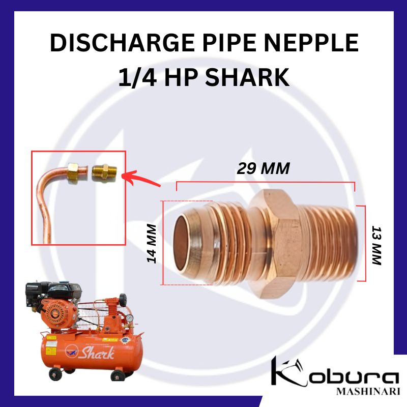 Discharge Pipe Nepple 1/4 HP Shark Double Nepple Air Compressor Shark ...