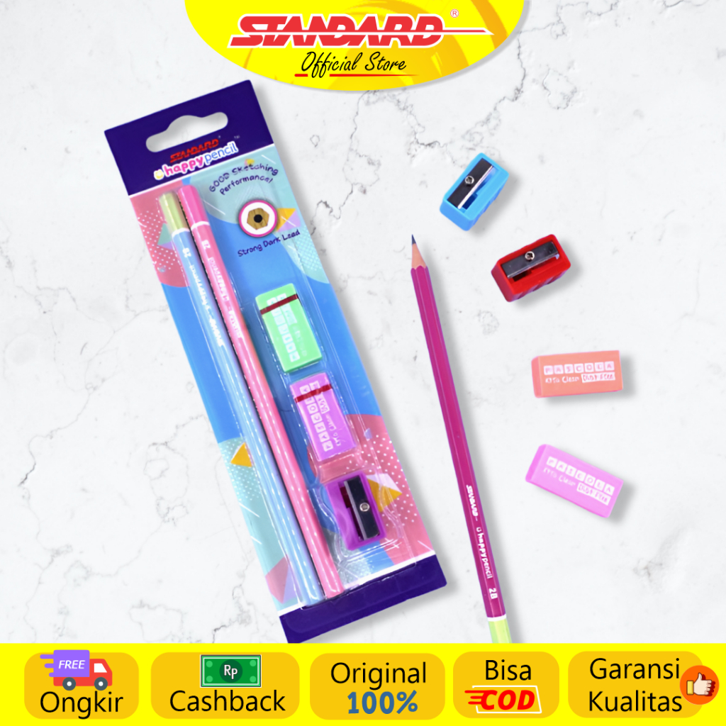 Standard - Blister Happy Pencil 2B (Sharpener / Sharpener, Pencil ...