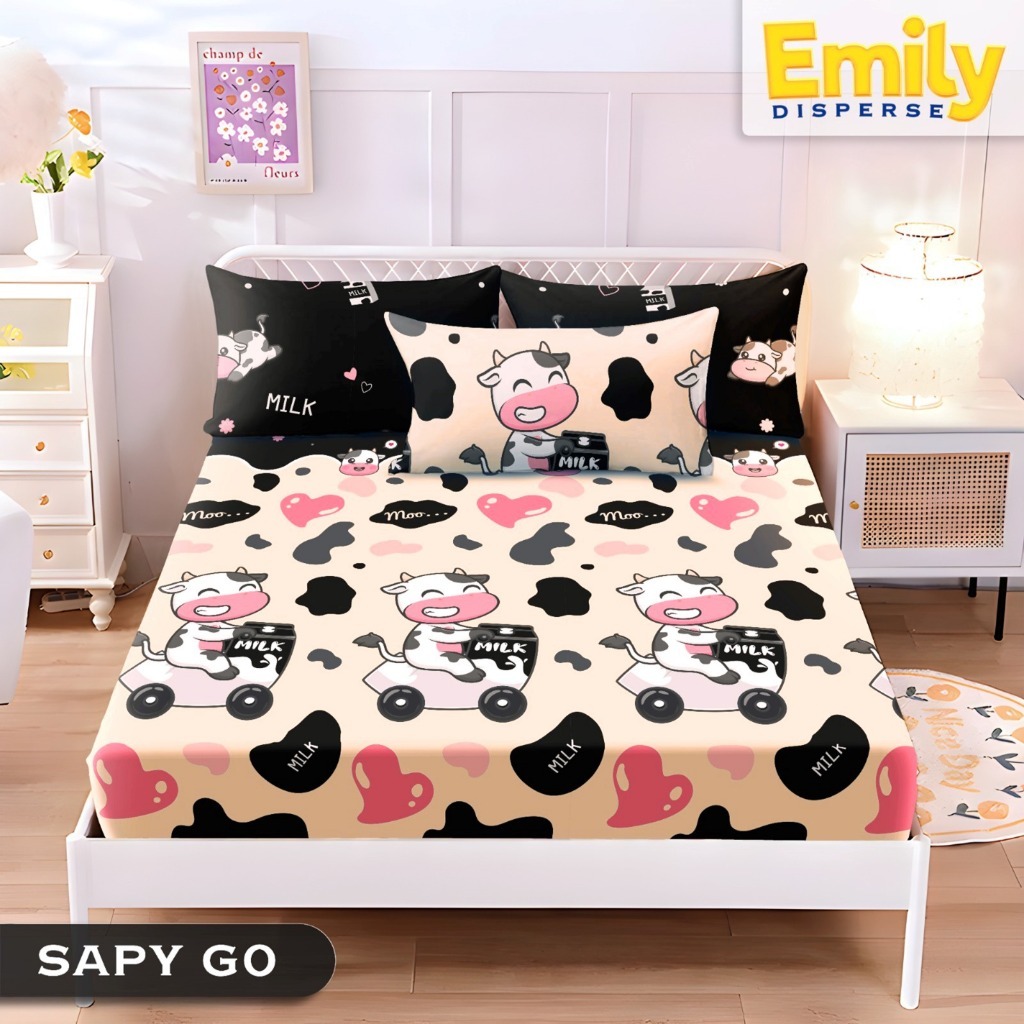 PUTIH Moo MOO MOO COW PINK COW YELLOW WHITE COW MOTIF SHED SHEETS ...