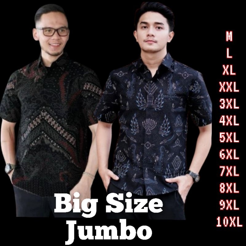 KEMEJA MEN'S BATIK SHIRT SHORT SLEEVES BIG SIZE JUMBO MLXL.XXL.3XL.4XL.5XL.6XL.7XL.8XL.9XL.10XL ...