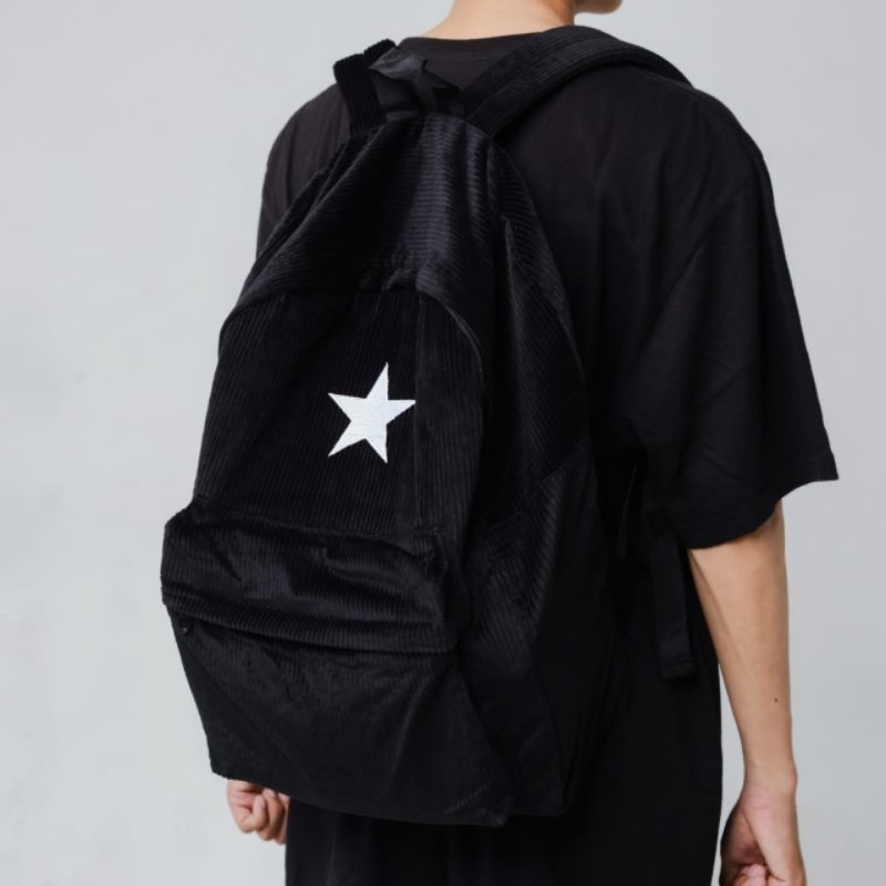 HITAM Lztstar Backpack CORDUROY Backpack Black CORDUROY Backpack Star ...