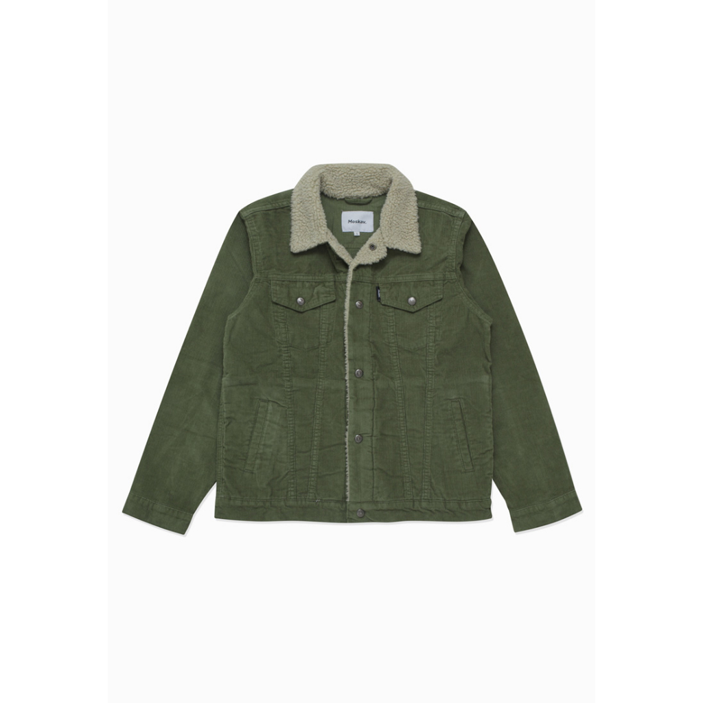 Moskav Empire Olive Corduroy Trucker Sherpa Jacket | Shopee Malaysia