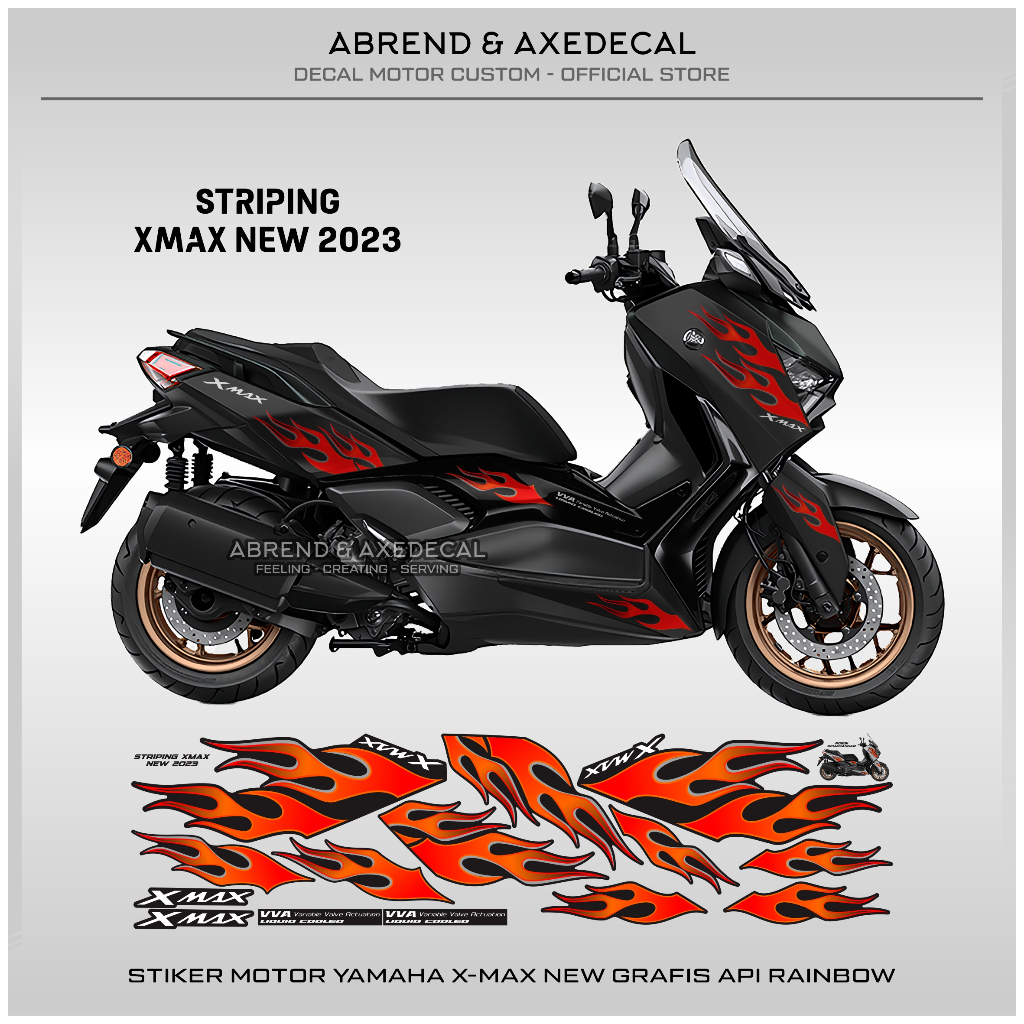 Striping Xmax New 2023 Rainbow Flame Graphic / New Yamaha X-Max ...