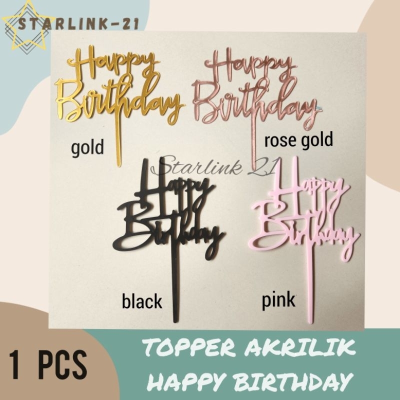 Happy BIRTHDAY Acrylic TOPPER | Birthday Topper | Shopee Malaysia