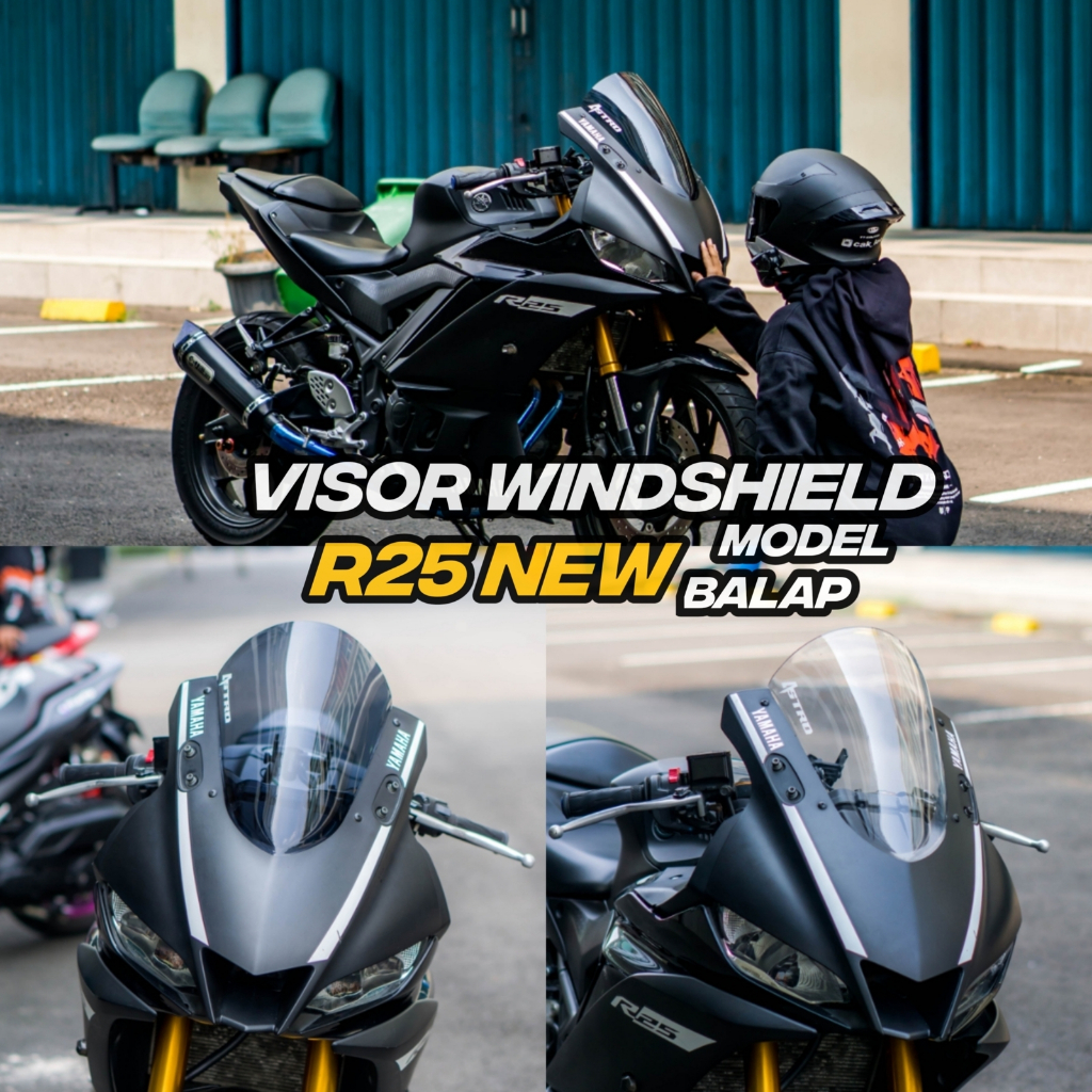 VISOR WINDSHIELD JENONG RACING MODEL YAMAHA NEW R25 | Shopee Malaysia