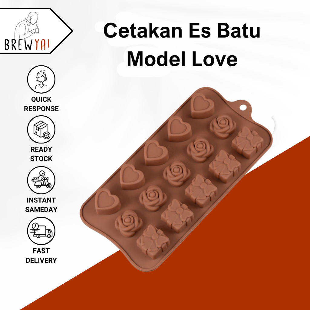 Chocolate Ice Cube Mold Ice Cube Tray Mold Model Love 20 pcs | Shopee ...