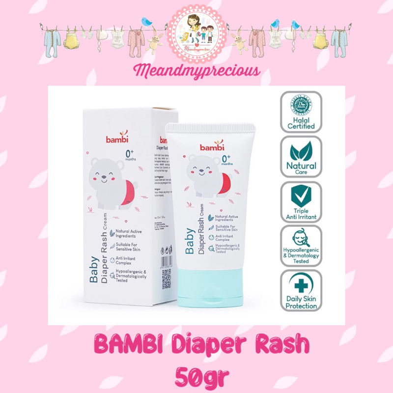 Mmp - Bambi Baby Diaper Rash Cream 50ml / Bambi Diaper Rash Cream (tube ...