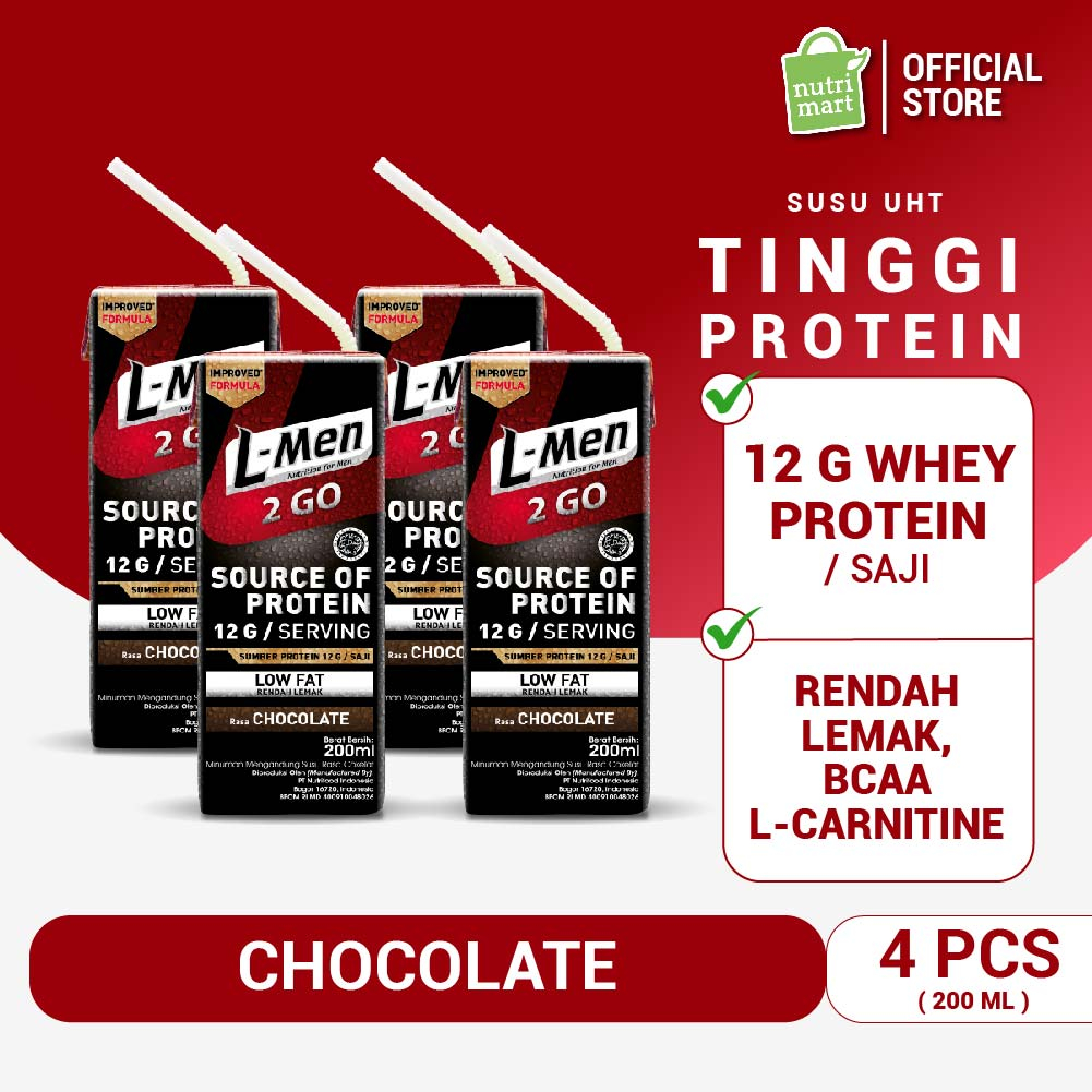 4 Pack - L-Men Hi Protein 2 Go Chocolate 200 ml RTD Ready to Drink ...