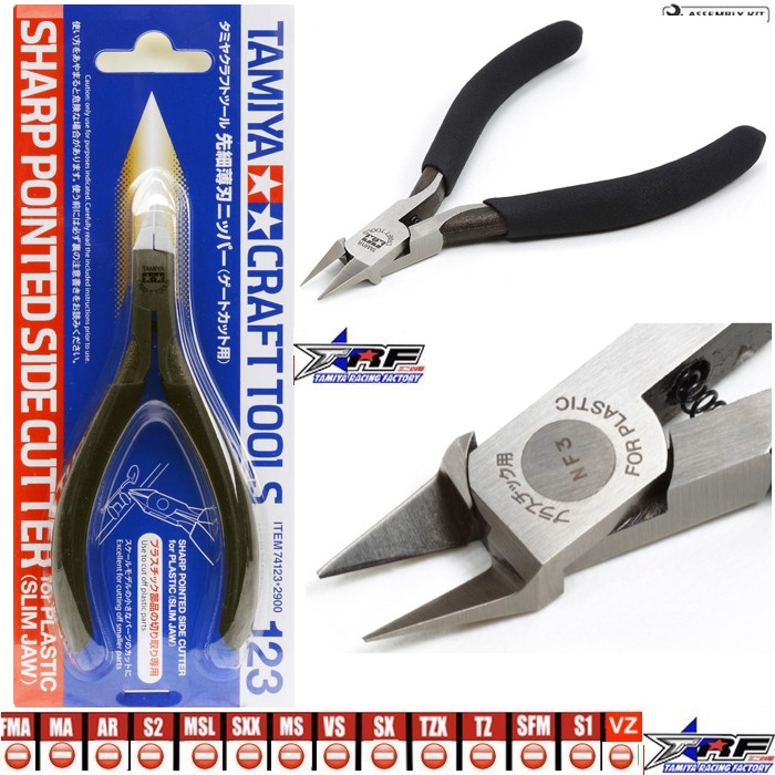 Tamiya 74123 CRAFT TOOLS SHARP POINTED SIDE CUTTER PLASTIC (SLIM JAW ...