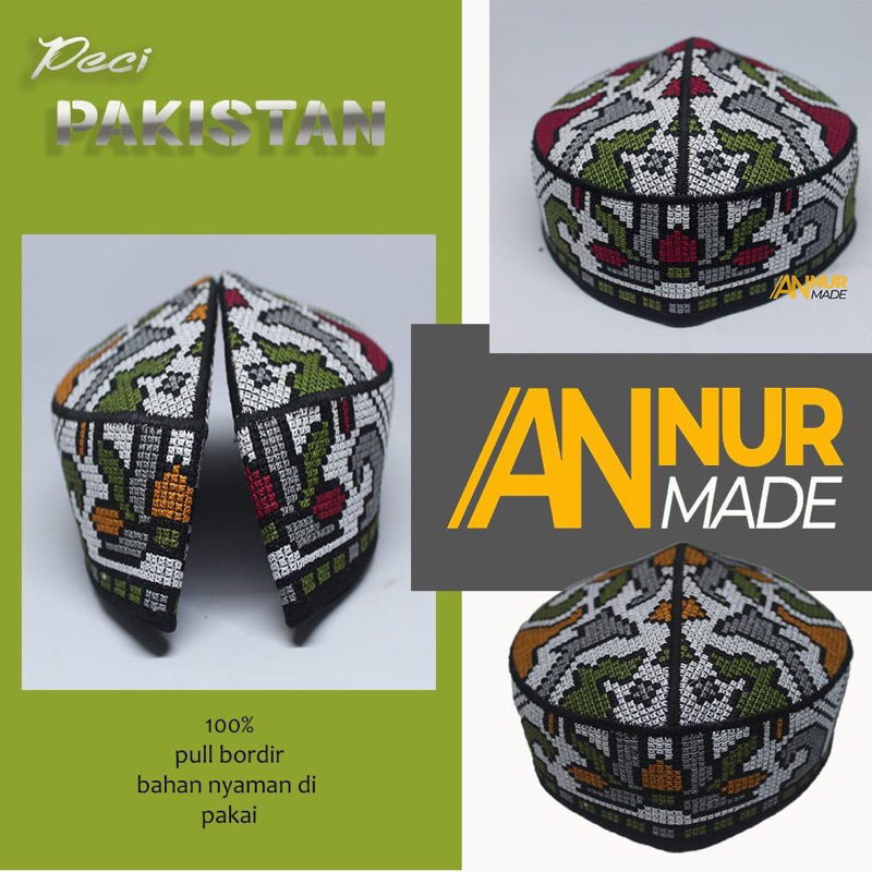 (pakistan) Pakistani Skullcap Caps full Embroidery 6 Colors Latest Hajj ...