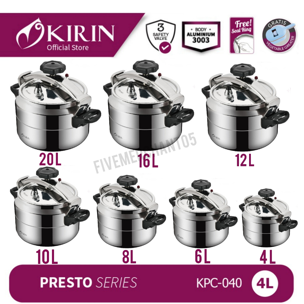Kirin Induction Pressure Cooker KPC 200 KPC 160 KPC 120 KPC 100 KPC 080 KPC 060 KPC 040 Pressure ...