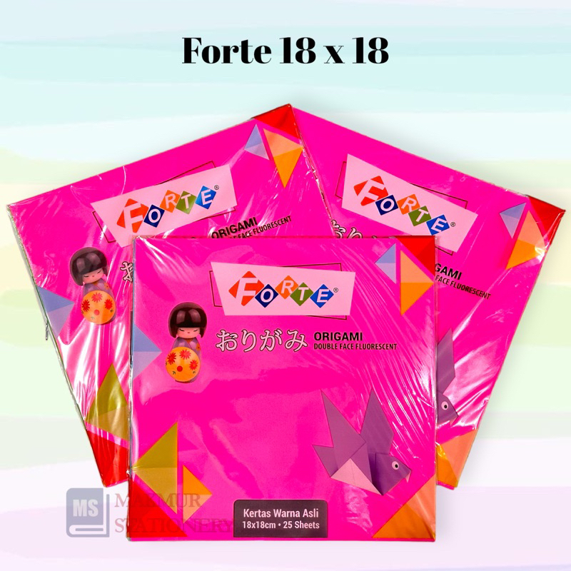 Origami Paper/ Forte Folding Paper (content 25) 18 x 18 CM | Shopee ...