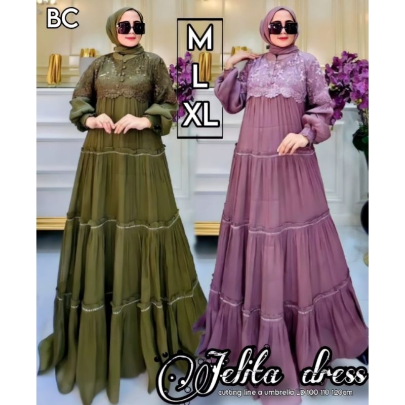 Gamis For Adult Women, The Latest Models 2023 Ld 100-120cm/Jelita Dress ...