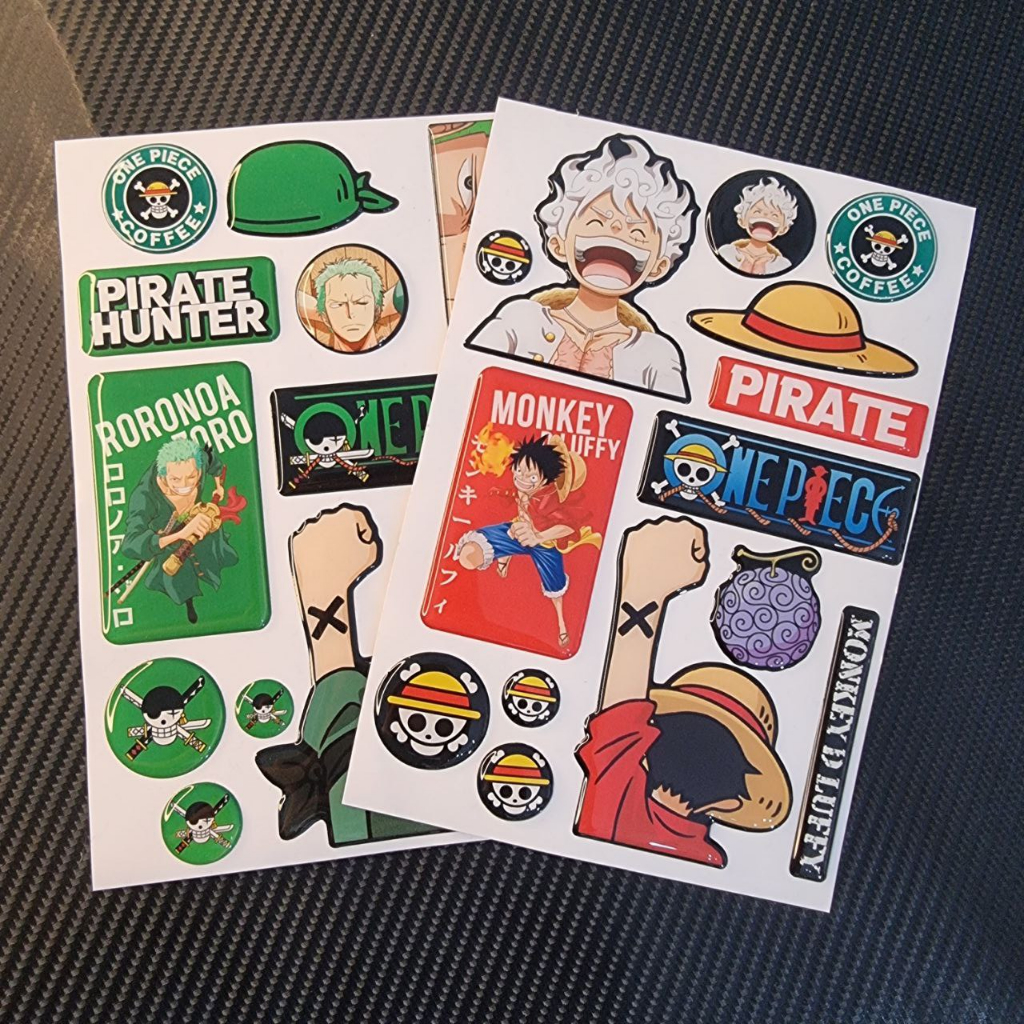 ANIME ONE PIECE STICKERS SET BUNDLING FLEXY RESIN embossed | Shopee ...