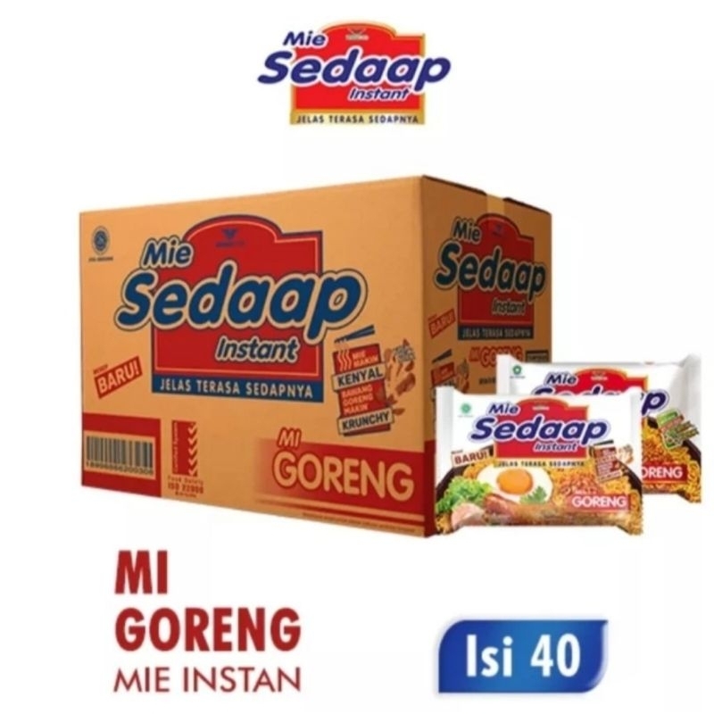 Mie Sedaap Instant Noodles Fried Noodles 90g (1 box contains 40 packs ...