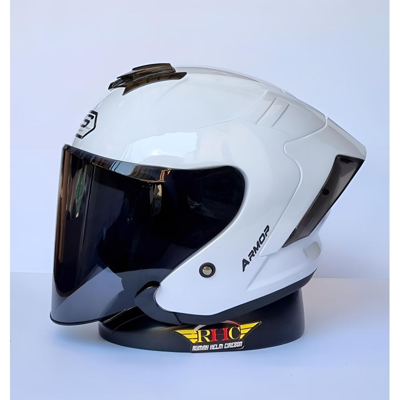PUTIH Js armor half face solid helmet sni white | Shopee Malaysia