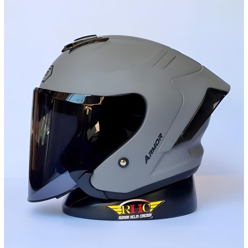 JS armor half face helmet sni dark gray matte | Shopee Malaysia