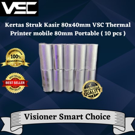 Cashier's Receipt Paper 80x40mm VSC Thermal Printer Mobile 80mm ...