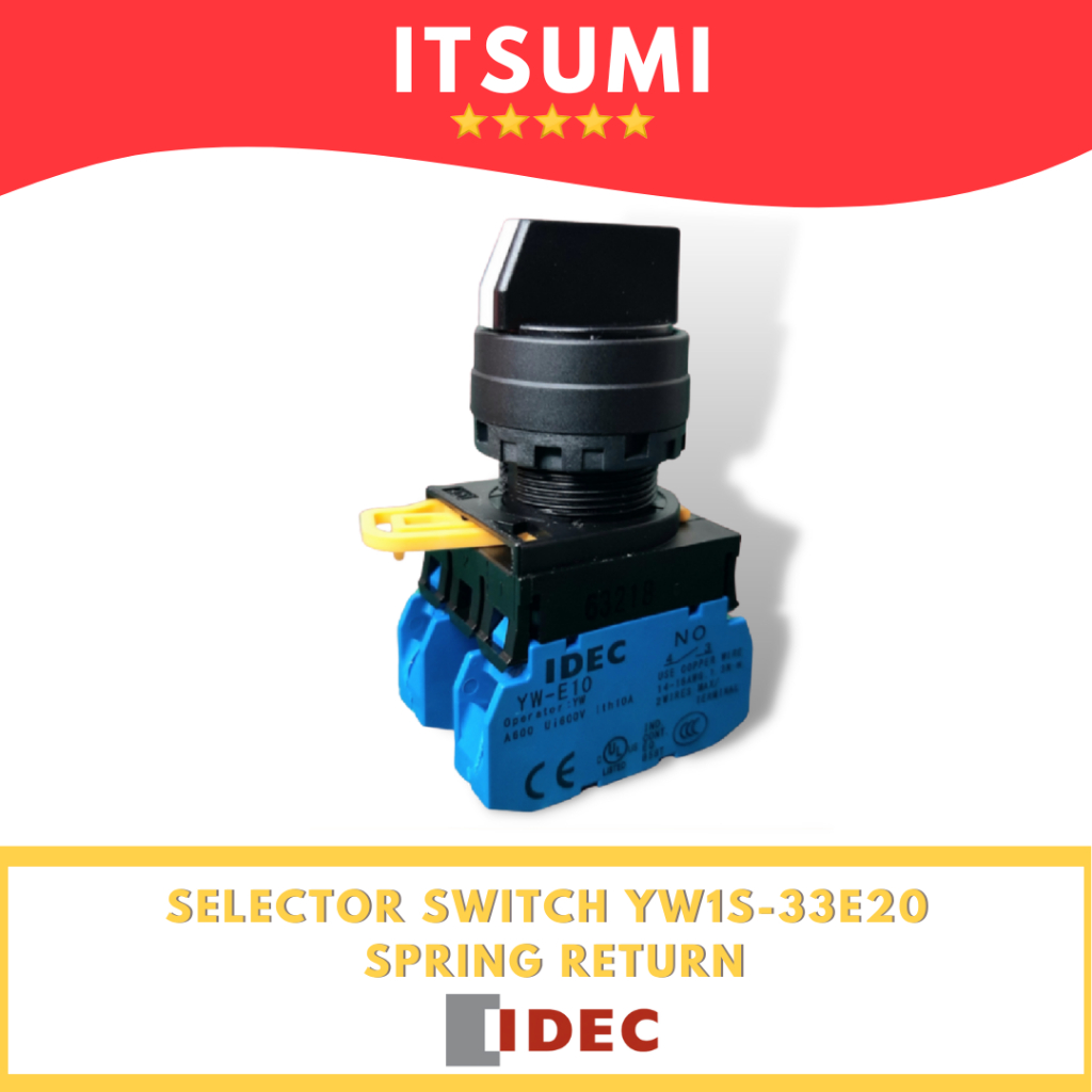 Idec Selector Switch 22mm 3 Positions YW1S 33E20 spring return | Shopee Malaysia