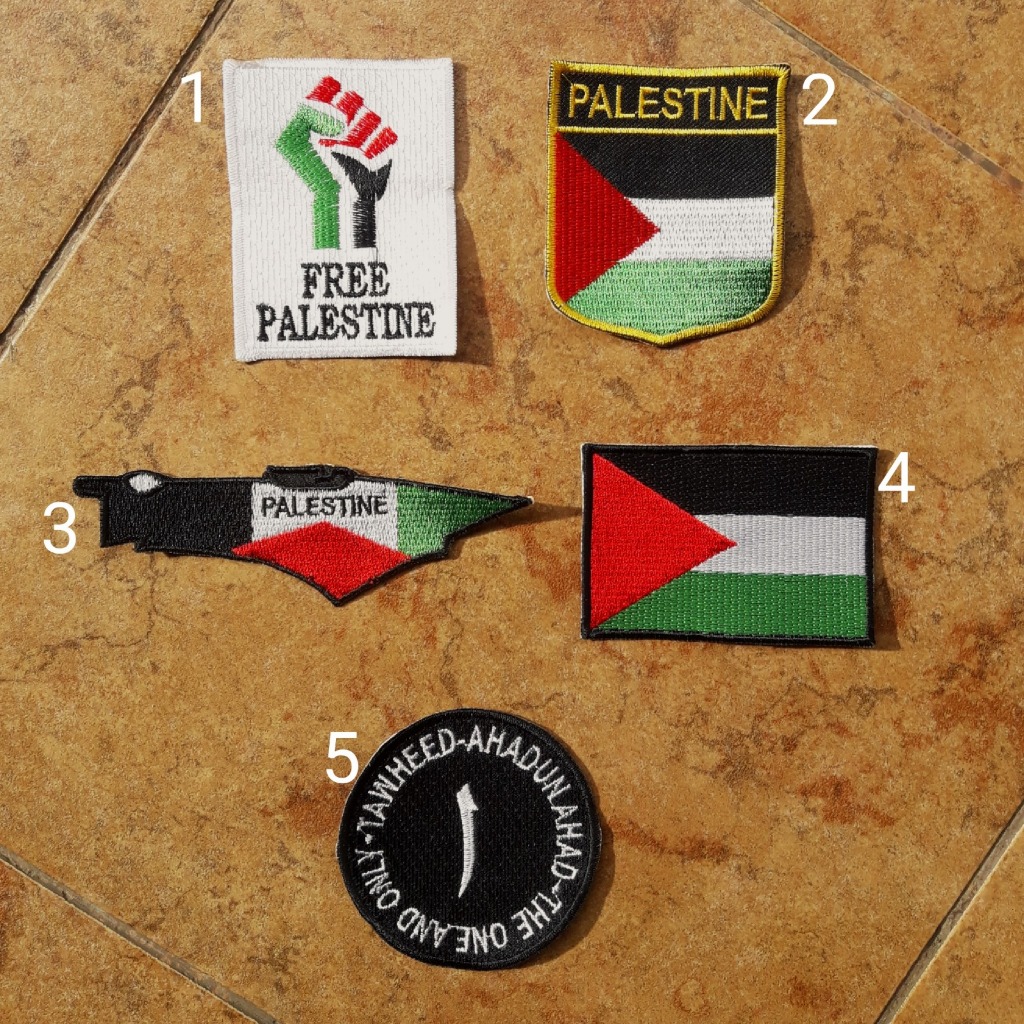 Palestine FLAG FABRIC EMBROIDERY PATCH FREE PALSTINE TAUHID EMBROIDERY ...