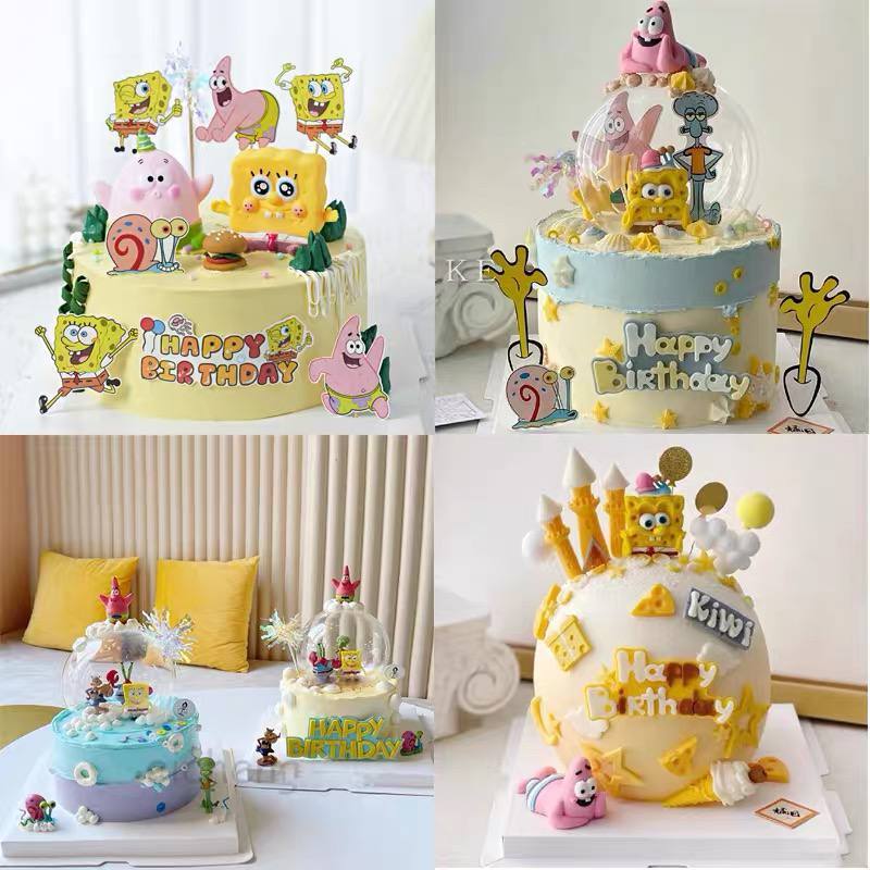 Hbd Doll Topper Spongebob Squarepants Patrick Mr Krabs Squidward Gary ...