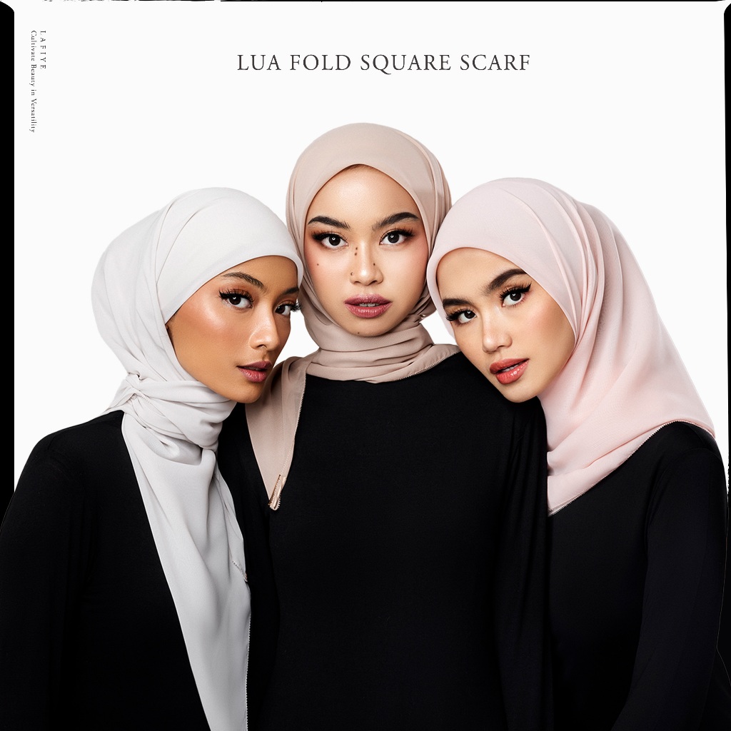 Lafiye - Lua Fold Square Scarf | Shopee Malaysia