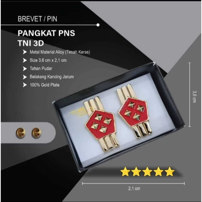 Tni Civil Servant Rank |Brivet Pin Rank PNS | Shopee Malaysia