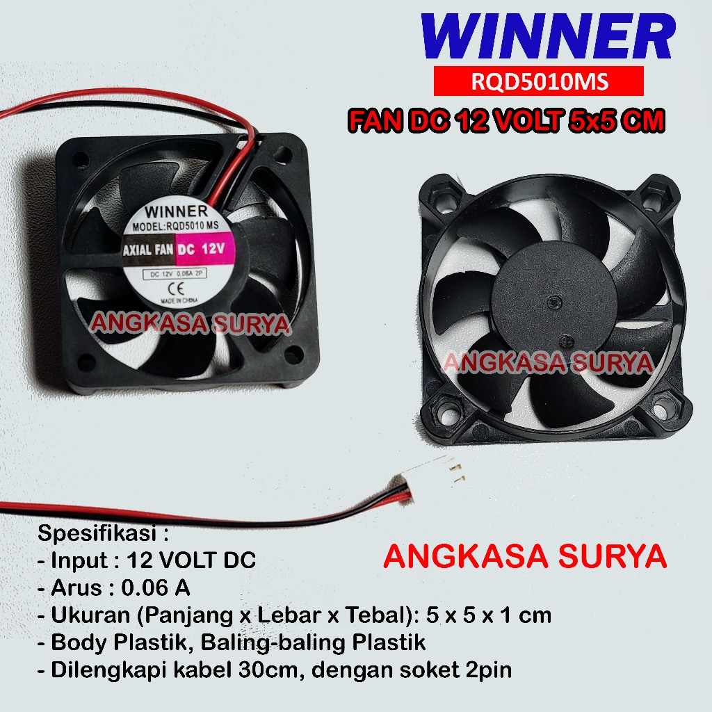 Fan Fan DC 12v 5x5 cm Winner / Cooling Fan 5cm / Exhaust Fan 5cm 12 ...