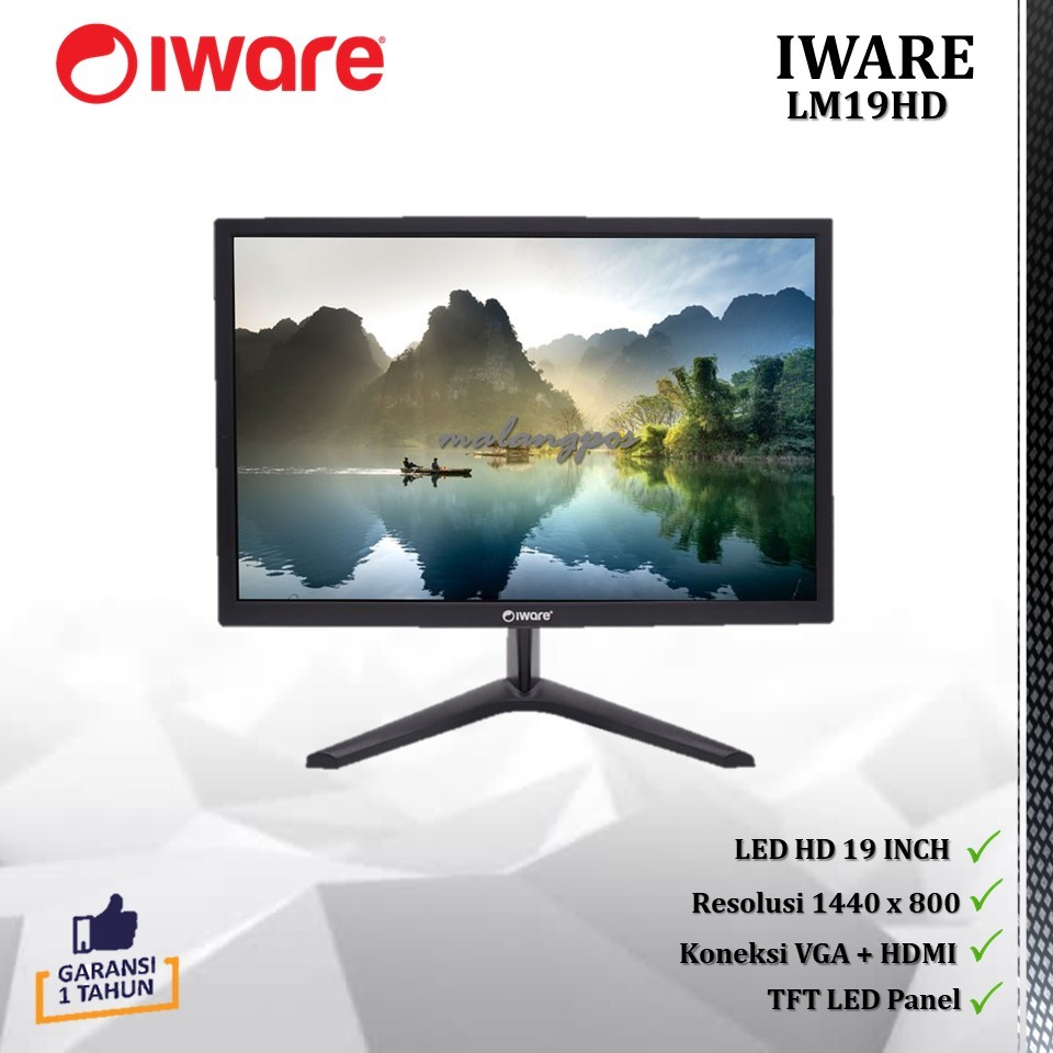 Led Display Monitor HD 19 Inch Resolution Wide Screen Iware LM19HD | Shopee Malaysia