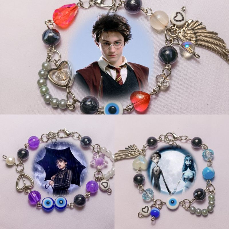 Halloween Bracelet - Harry Potter Bead Bracelet, Wednesday Addams ...