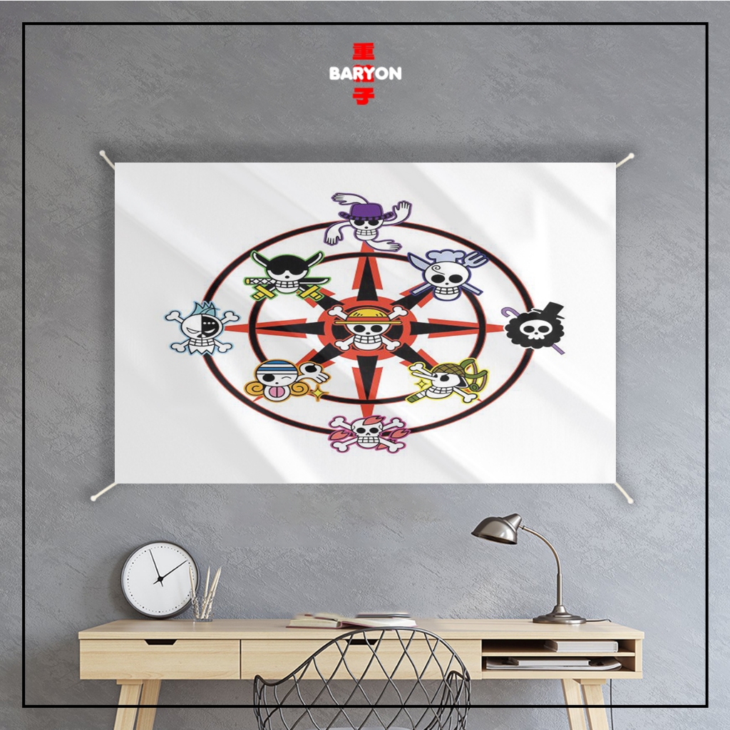 Baryon ONE PIECE Anime Flag All Crew Pirates Logo Wall Decor Flag Full ...