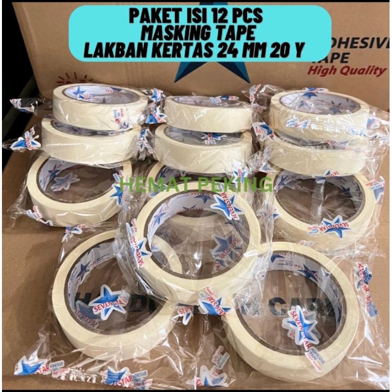 Paper Duct Tape | Masking tape 24 mm 20 y PACKAGE CONTAINS 12 pcs ...