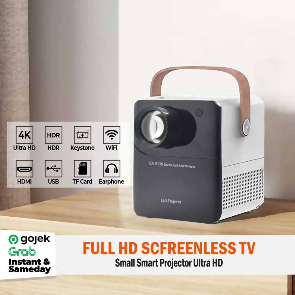 Android Smart Projector UltraHD 4K 1024 Screenless TV Projector ...