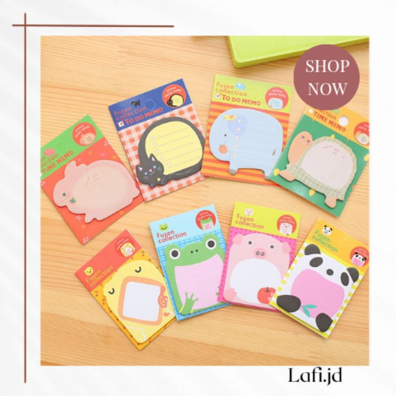 AT101 Sticky Notes Animal Motifs Mini Animal Character Memo Note Paper ...