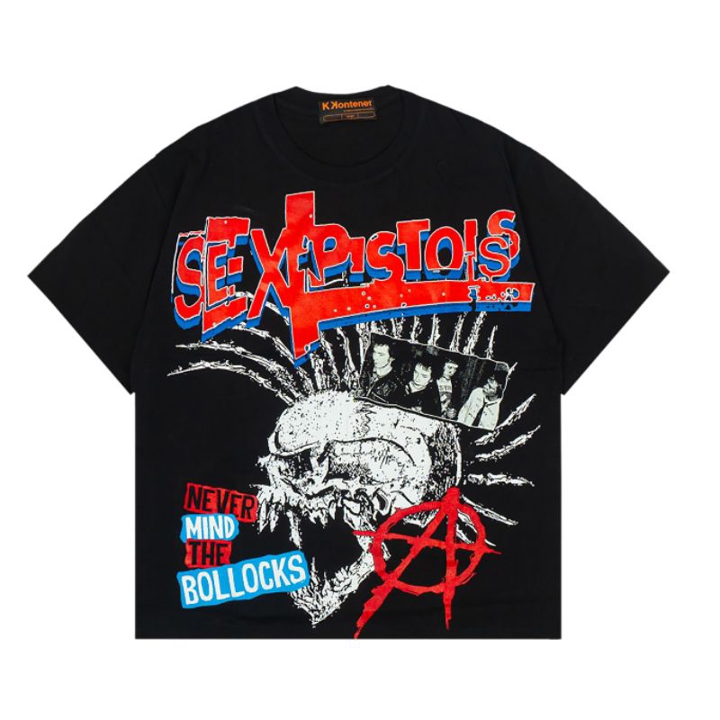 Oversize Tshirt Sex Pistols Anarchy Black Shopee Malaysia