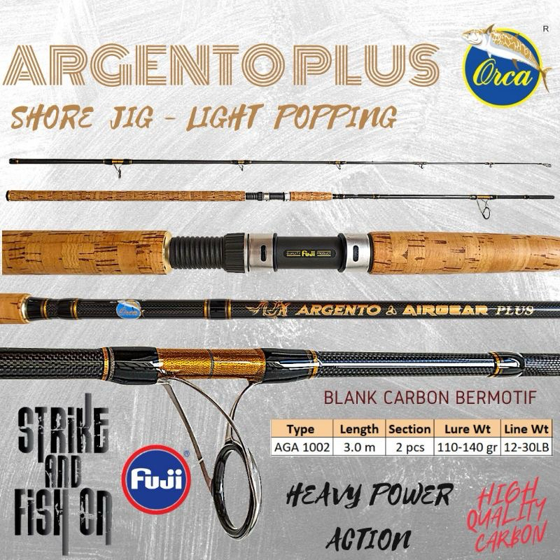 Orca Argento Shore Jig Rod / Light Popping 3M Carbon Hollow Connect 2 ...
