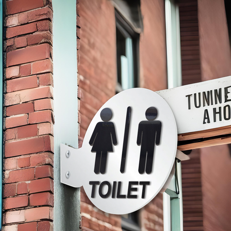 HITAM PUTIH Sign board toilet - rest room sign - Acrylic sign - pop up ...