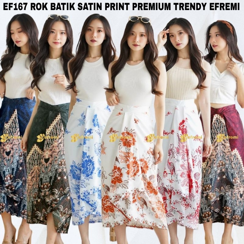 Efremi BATIK Bottoms BATIK Skirts Women SATIN PRINT TRENDY MODERN ...