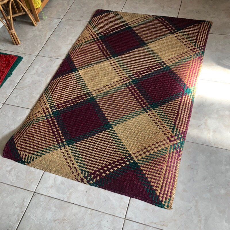 Purun Mat / Tiker with Square Motif | Shopee Malaysia