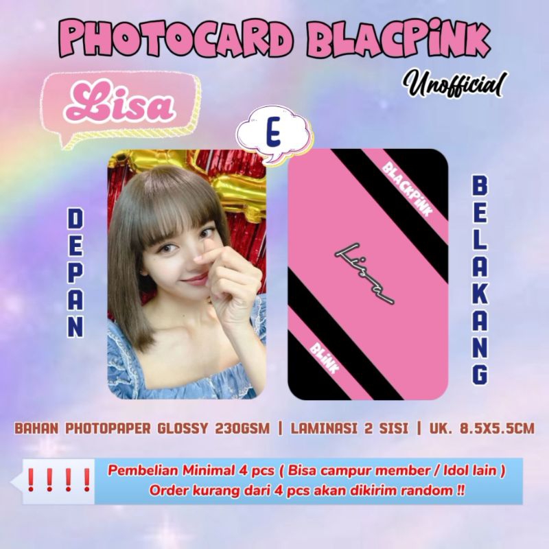 BLACKPINK Photocard - LISA / UNOFFICIAL Photocard / LISA BLACKPINK ...