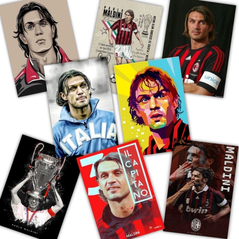 Paolo maldini wall Poster size A3+ | Shopee Malaysia