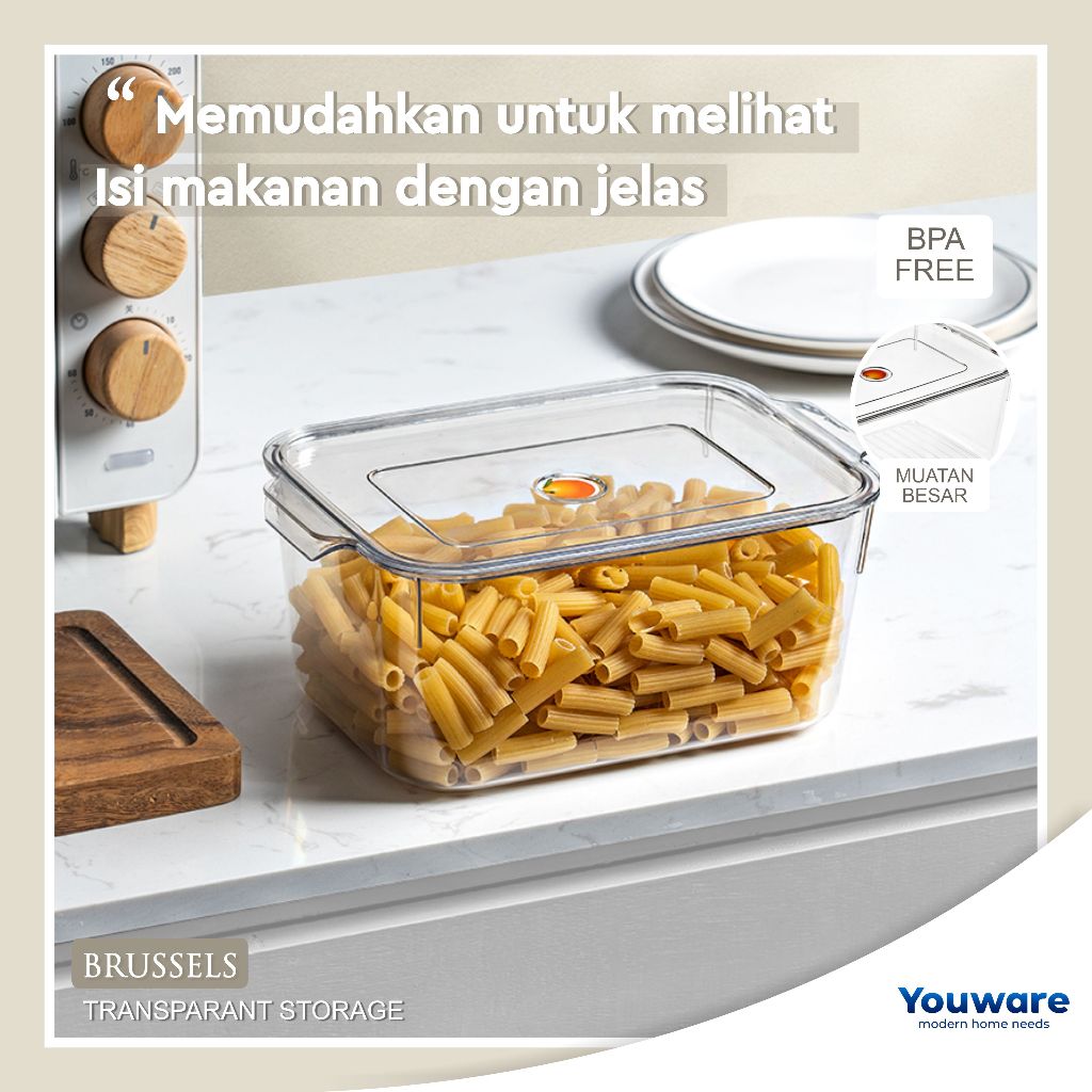 Youware - Brussels Aesthetic Transparent Multipurpose Food / Make Up Storage Acrylic Box ...