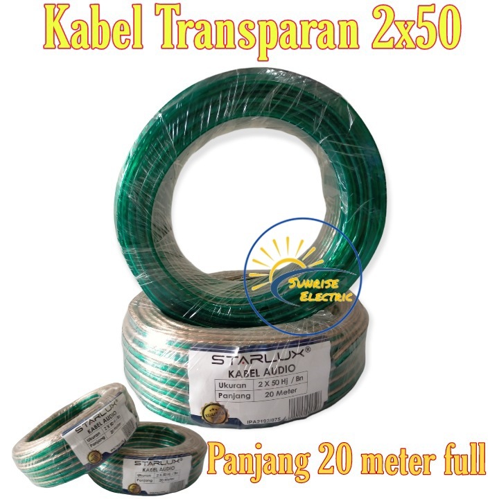 STARLUX Transparent Fiber Cable 20 Meters Long 2x30 and 2x50 | Shopee ...