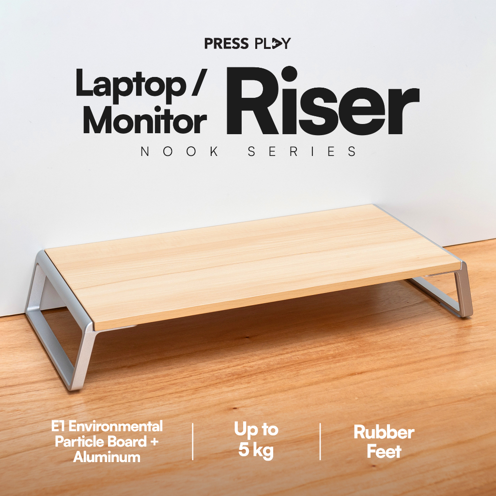 Nook LAPTOP MONITOR RISER Wooden Aluminum Stand | Shopee Malaysia