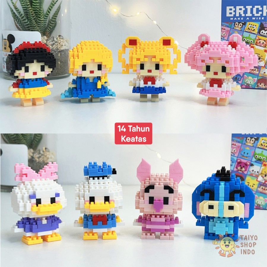 Mini brick Nano Block Character, disney character model, DIY children's educational brick ...