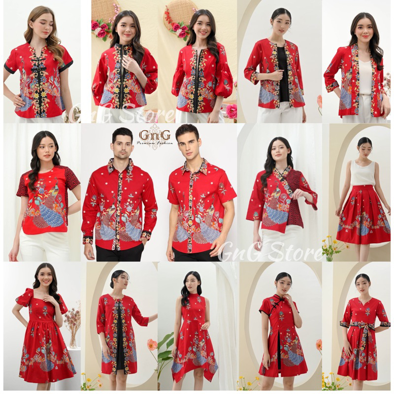 MERAH Bbc Red Series/Batik Uniform/Women's Batik/Red Clothes/Family ...