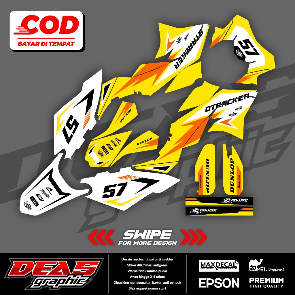 Kawasaki Dtracker Graphic DECAL 012 - DECAL Sticker - FULLBODY CUTTING ...