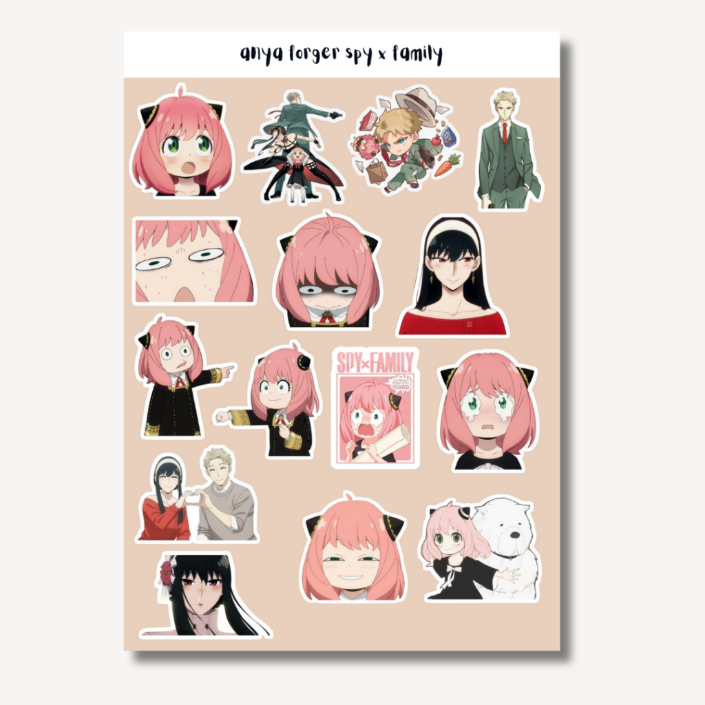 Anya forger spy × family sticker 17 pcs Uk. A5 A6 sticker anime ...