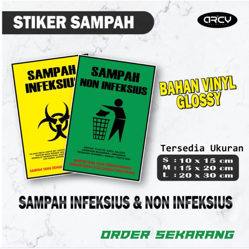 Sign Sticker Waste Infectious Waste/non Infectious Waste Waste/Medical ...